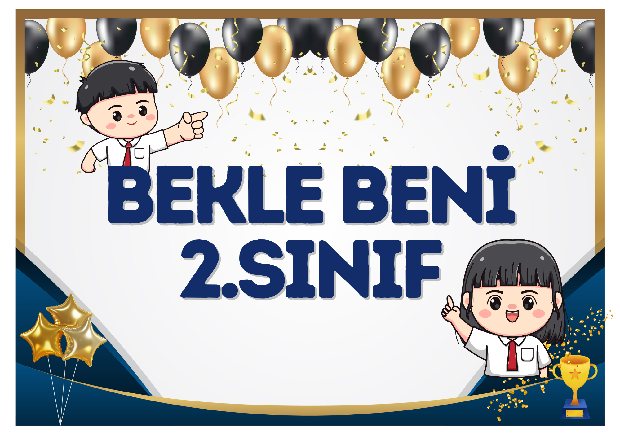 2. Sınıfa Geçenlere Karne Günü Pankart Yazıları PDF